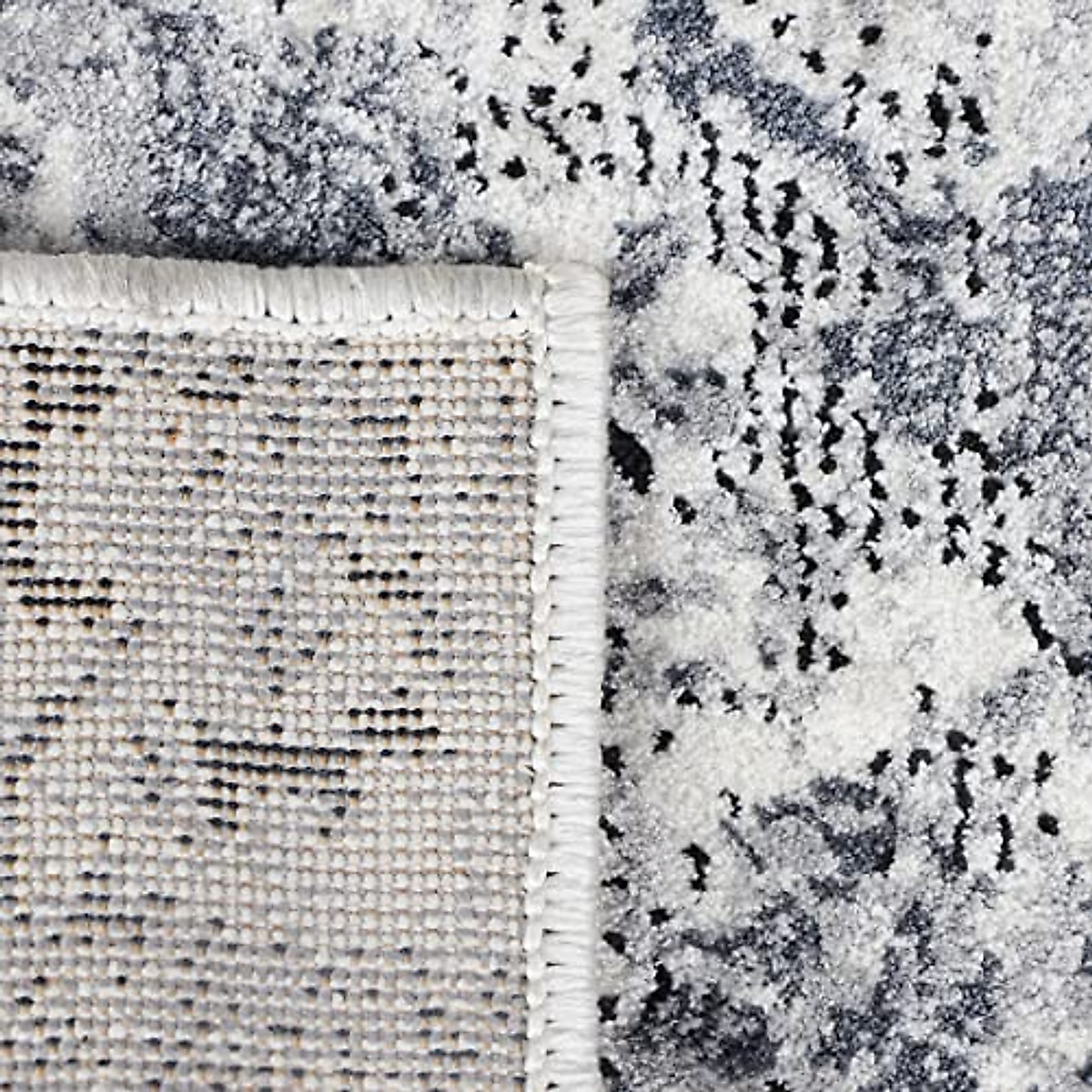 SUPERIOR Indoor Large Area Rugs with Jute Backing, Modern Distressed Floral Decor, Perfect for Entryway, Kitchen, Office, Bedroom, Living/ Dining Room, Dorm, Caine Collection, 5' x 8', Platinum