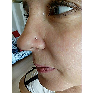 D.Bella Nose Rings 10Pcs 18G Nose Screw Rings Studs Surgical Steel Piercing Jewelry 2mm Clear CZ Silver