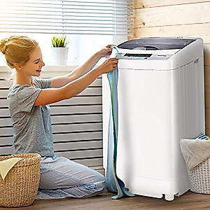 RELAX4LIFE Full-Automatic Washing Machine Portable Washer 9.92 lbs Capacity with 10 Programs & 8 Water Levels, Child Lock and Imbalance Adjustment Compact Laundry Washer for Dorm, Apartment, RVs