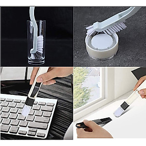 ICEYLI Window and Sliding Door Track Cleaning Brushes Set, Window Blind Duster, 2-in-1 Windowsill Sweeper, Hand-held Groove Gap Cleaning Tools, Tile Lines Brush, Straw Cleaner Brush, 8 Pieces