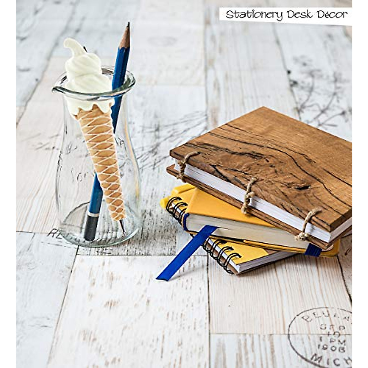 Planet Pens Vanilla Ice Cream Cone Cold Sweet Desserts Resin Writing Ballpoint Pen Unique Black Inked Cute Writing Tool Collection 5 Inch Foodies Novelty Party Giveaways