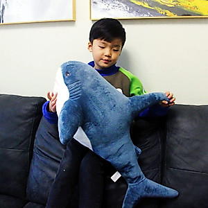 Ryttir 31 Inch XL Giant Shark Stuffed Animals,Chubbier Shark Pillow Soft Shark Plush Shark Body Pillow Stuffed Shark Décor, Perfect Chrismas Stress Relief Gifts for Kids Women