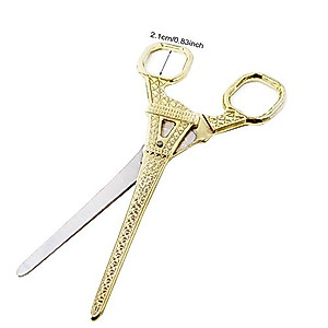 Honbay 5 Inch Gold Plated Stainless Steel Eiffel Tower Embroidery Scissors Sewing Scissors Craft Scissors for Art Work