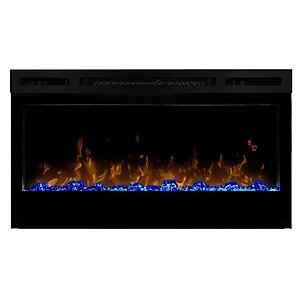 Dimplex Prism 34 inch Wall Mount Electric Fireplace with Driftwood Log Set - Black, BLF3451 & LF34DWS-KIT
