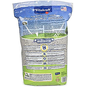 Vitakraft Fresh World Small Animal Bedding - Ultra Strength - Pet Bedding for Litter Boxes and Cages (16 L),Gray