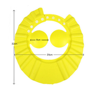 3PCS Soft Adjustable Bath Accessories Shampoo Shower Cap Hat with Earmuff Cover Hair Washing Shield Hat Hair Cutting Protector for Baby Kids Toddler Children(Color Random)