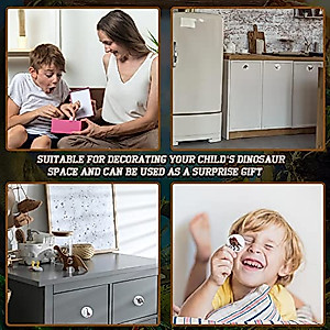 12 Pcs Dinosaur Dresser Knobs Round Soft Rubber Drawer Knobs Dinosaurs Print Drawer Pulls Silicone Kitchen Cabinet Knobs for Boys Girls Kids Pull Handle for Nursery Closet Cabinet Furniture Knobs