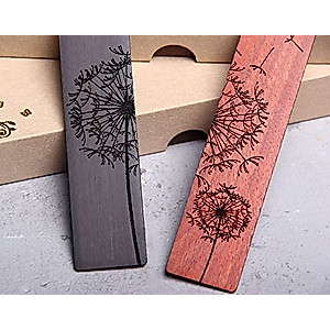 ZGZDFC 2 Pcs Wooden Bookmarks,Painted Craft Bookmarks,Gift Box Set,Ideal Gifts for Friends/Kids/Teacher Present.Natural Wood,Best Gift(MSQ-PGY)