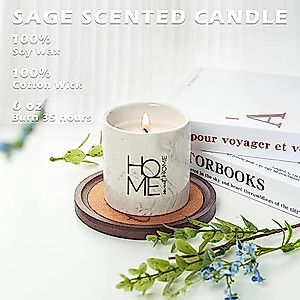 Freejac New Home Gift for Home Sweet Home Decor Housewarming Gift for Women Men Friends House Warming Decoration Party New Homeowner Gifts for Someone Moving Away Sage Scented Candle for Stress Relief