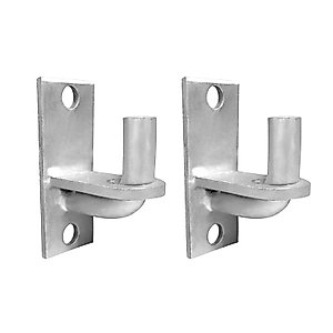 2 Pack Wall Mount Flat Back Gate Hinges, Chain Link Wood Fence Post Gate Hinge with 5/8 Hinge Pin (Screws Not Included), Heavy Duty Galvanized Steel Wall Plate Hinges,