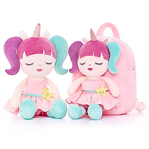 Lazada Girls Backpack with Doll Toddler Toys Baby Girls Gifts Rag Dolls 9.5“