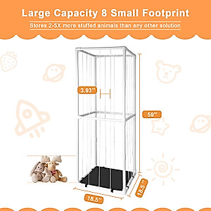 Extra Large Stuffed Animal Storage for Corner Organizer,Premium PVC Material with Elastic Cord Hold Up to 150 Plush Toys,Stuffed Zoo Animal Holder and Collection for Playroom-Birthday Gift for Nursery