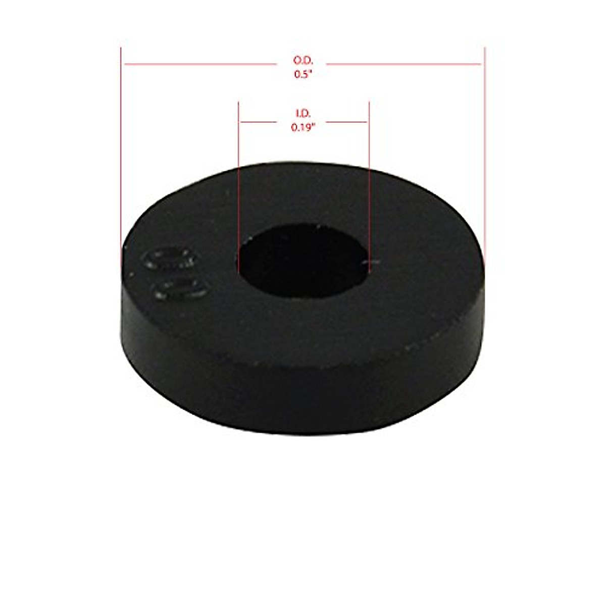 Danco 88569 Rubber Flat Washer, 1/2-Inch, 10-Pack, Carded , Black