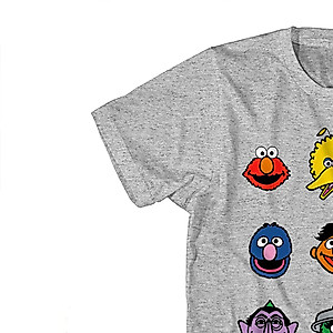 Sesame Street Mens Classic Shirt Elmo Cookie Monster Big Bird Tee T-Shirt (Heather Grey, X-Large)