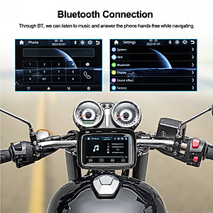 CAMECHO Portable Wireless Carplay Android Auto for Motorcycle, 5" IPS Touch Screen Portable Motorcycle Navigator IPX7 Waterproof, Dual Bluetooth, GPS Navigation for Most Motorbike, Siri