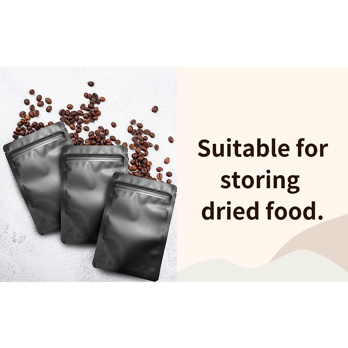 Chamigon 100 Pack Matte Black Mylar Bags - 4.3x6.3 Inches Resealable Smell Proof Foil Zipper Food Pouches - Sealable Flat Packaging Sample Pouch Bag