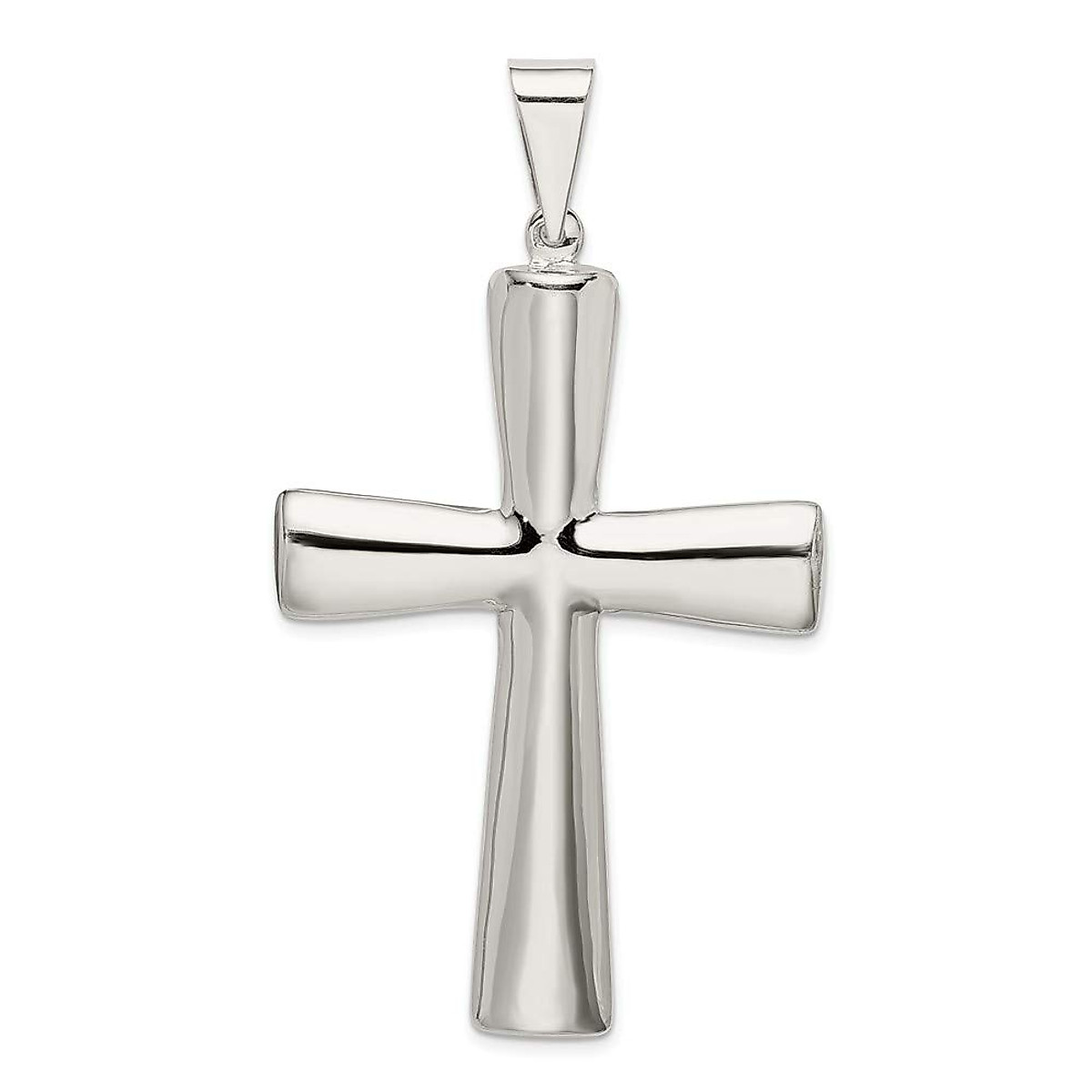 925 Sterling Silver Cross Pendant Charm Large Rounded Crucifix 2.5" - 62mm x 38mm - Jewelry Gifts For Women Wife Mom Gifts For Men Husband Dad