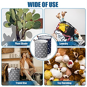 Sunnyray 6-Pack 62L Freestanding Laundry Basket with Lid, Collapsible Dirty Clothes Hamper Waterproof Storage with Handles Large Canvas Nursery Hamper Gift Organizer for Home Drawers Closet (Star)