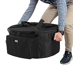 SAMDEW 21-Inch Outdoor Fire Pit Bag Compatible with Outland Firebowl Model 863 864, Firebowl Travel Carrying Case for 21-Inch Diameter Propane Gas Fire Pit, Black, Bag Only