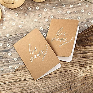 AKITSUMA Vow Books, Wedding Vows Book, His and Hers Vow Book, Brown Kraft Paper Set of 2, US-AKI-012 (Kraft)