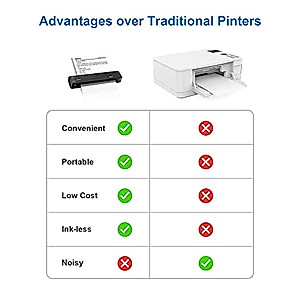 Portable Printer, POLONO MT800 2.0 Wireless Bluetooth Thermal Printer, Support 8.5" X 11" US Letter, Compatible with Android and iOS, Mobile Thermal Transfer Printer for Travel, Mobile Office and Home