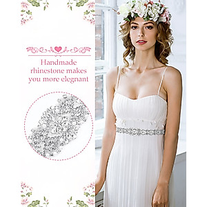 Sintege 3 Pcs Rhinestone Wedding Dress Belts Crystal Bridal Sash Belts Diamond Ribbon Belts for Women Bridal Bridesmaid