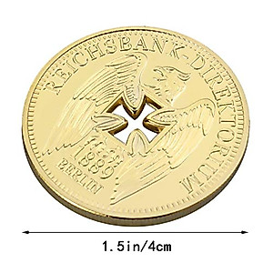 Amosfun German Imperial Bank Gold-Plated Commemorative Coins Germany Cross Eagle Challenges Coin Collectibles