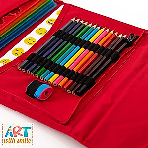 Drawing Stencils for Kids Kit & Carry Case – – Child-Safe, Non-Toxic Stencil Set with 300 Shapes, Colored Pencils, Paper, Etc. – Birthday Gifts & Travel Art Supplies for Creativity, Learning and Fun