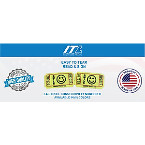 INDIANA TICKET CO. 2,000 White Smile Tickets, Single Roll – 8 Color Selection – Classroom Rewards, Events, Fundraisers, Door Entry, Raffles, Prizes, Drink/Food Tickets, Party Supplies & More.