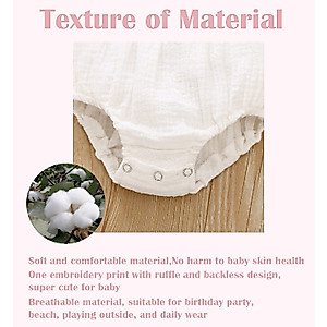 Aslaylme 1st Birthday Girl Outfit Baby Girls One Year Old Birthday Bodysuit (White,12-18 Months)