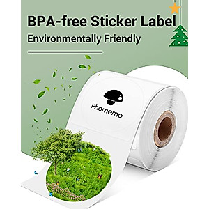 Phomemo Multi-Purpose Self-Adhesive Round Circle Label for Phomemo M110/M110S/M120/M200/M220 Label Maker, 1.96" x 1.96"（50x50 mm）Thermal Label for Barcode Label, DIY Logo Design, Black on White