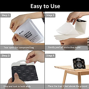 Redeo Pantry Moth Traps with Pheromones Safe and Non-Toxic Sticky Glue Trap for Food, Cupboard and Meal Moths in Your Kitchen Pantry Moth Killer with No Insecticides for House (6)