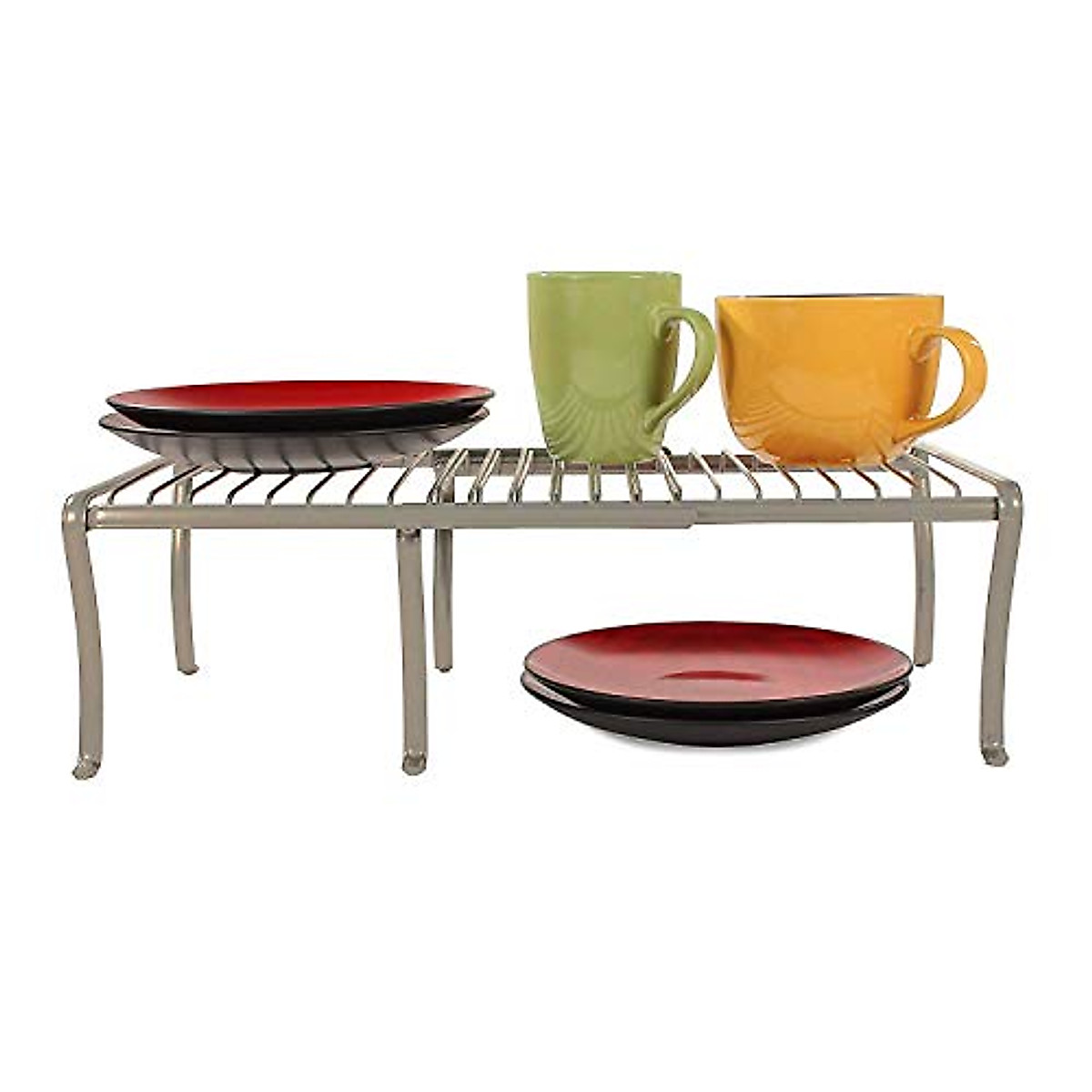 Spectrum Diversified Ashley Shelf Sturdy Steel Wire Storage Shelf & Cabinet Organizer, Expands to Fit Kitchen & Bathroom Cabinets, Rust-Resistant Finish, Satin Nickel