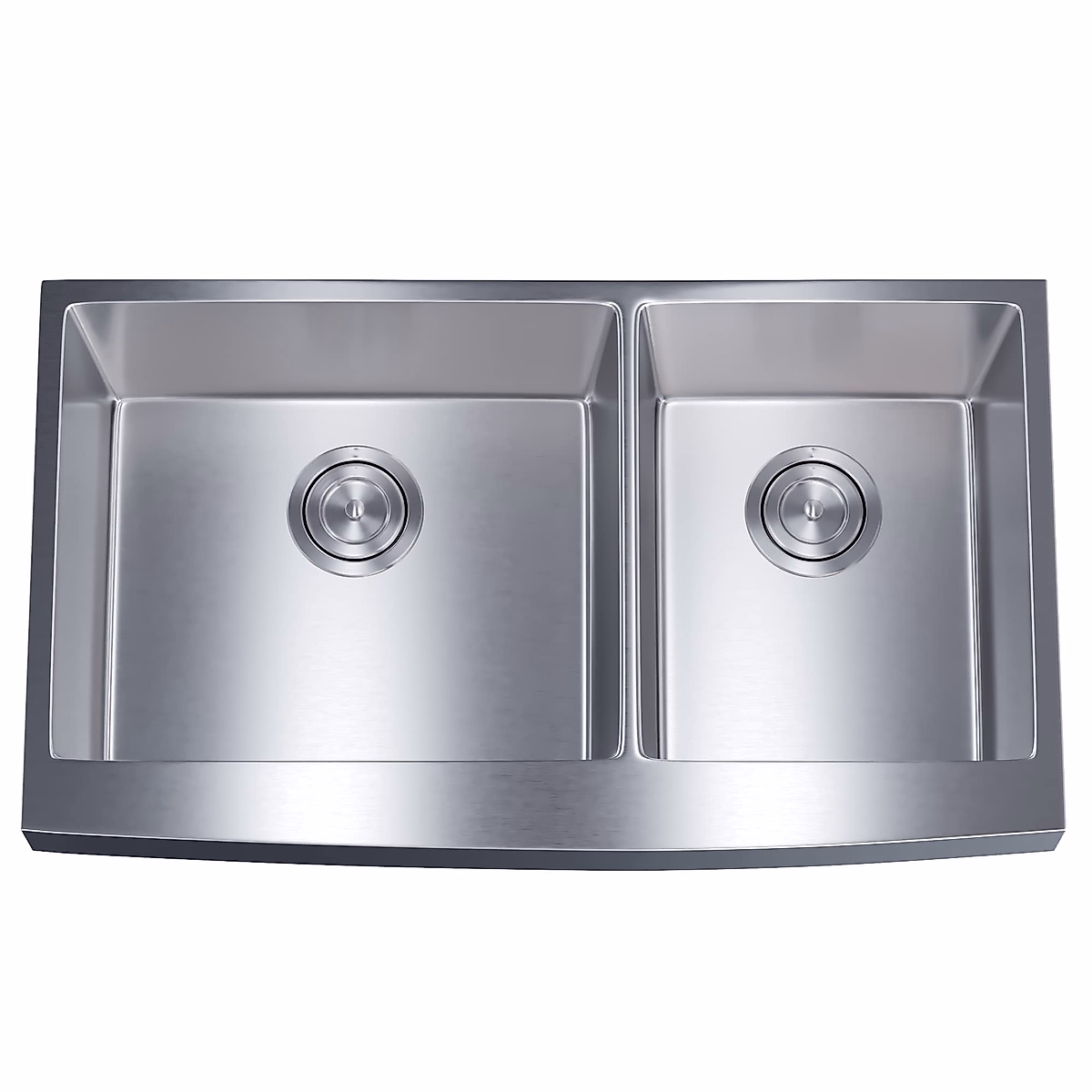 Dowell 10" Deep Apron Front Farmhouse Undermount Double Bowl 35-7/8x20-3/4 Stainless Steel Kitchen Sink (16 Gauge, 6008 3620D)
