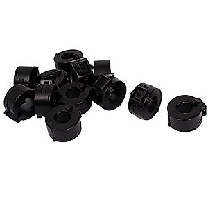 uxcell 12 Piece Black 15 mm Cord Clip On EMI RFI Noise Ferrite Filter
