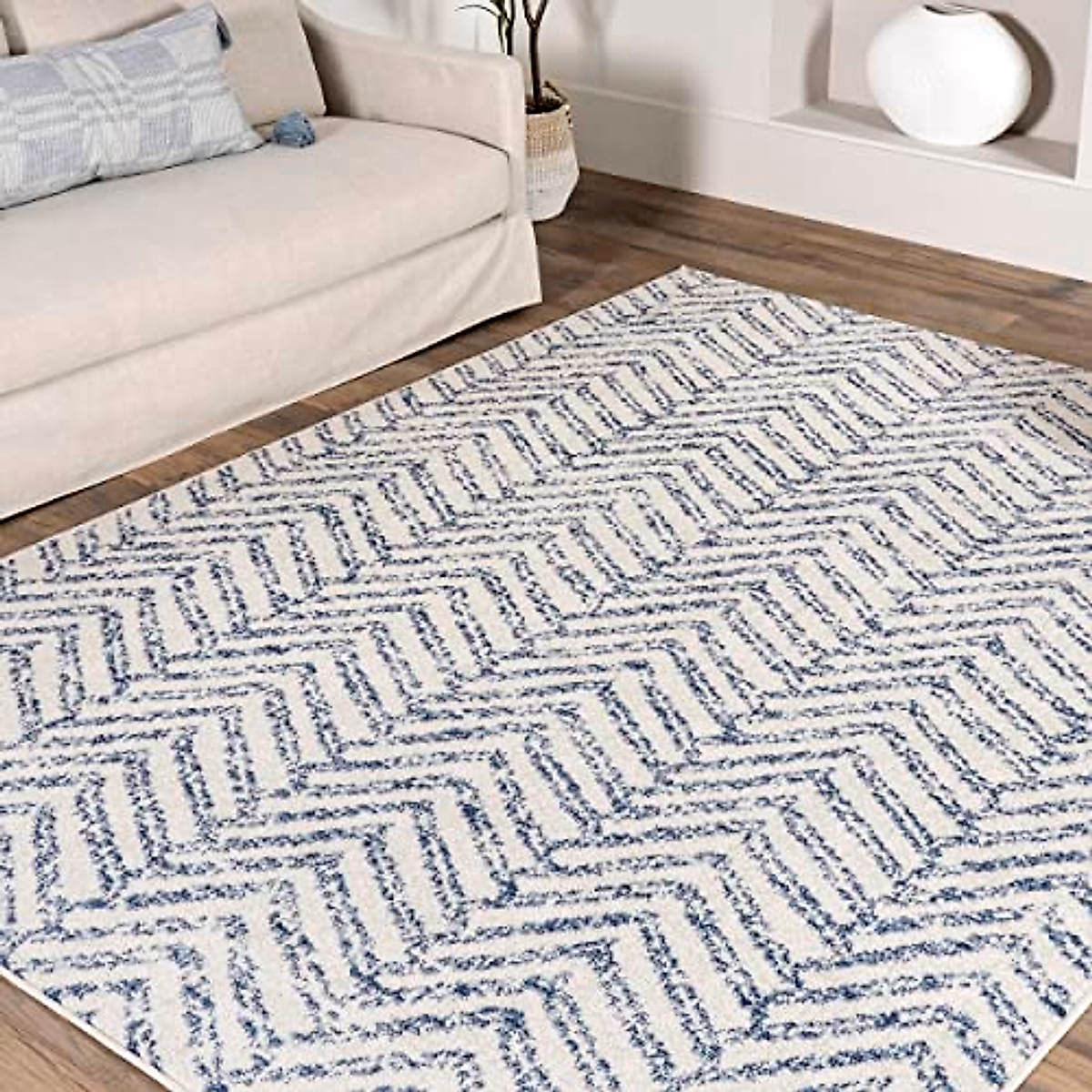nuLOOM Rosanne Transitional Striped Area Rug, 6' 7" x 9', Blue