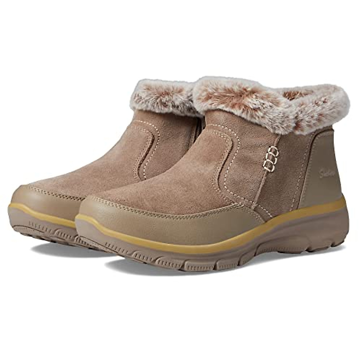 Skechers Women's Easy Going-Warm Escape Ankle Boot, Taupe/Taupe, 10
