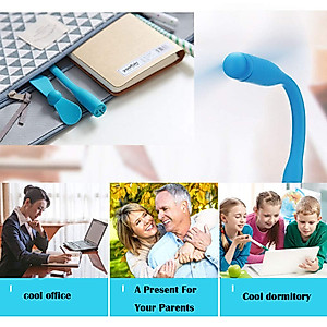 FINENIC Mini USB Fan.Personal Portable Pocket Fan.Mini fan For mini humidifier/Power Bank/Library/Cinema/Office/Outdoor Traveling/Camping/Fishing【4 PACK 】 Black