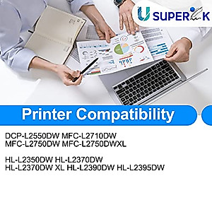 SuperInk Toner Cartridge (with CHIP) Compatible for Brother TN760 TN-760 TN730 to Use with HL-L2350DW HL-L2395DW HL-L2390DW HL-L2370DW MFC-L2750DW MFC-L2710DW DCP-L2550DW Printer High Yield - 2 Black