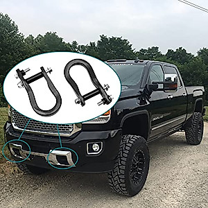 HQPASFY Front Bumper Tow Hooks 2Pcs Black Compatible with 2008-2018 Chevy Silverado 1500, GMC Sierra 1500| 2019 Chevy Silverado 1500 LD, GMC Sierra 1500 Limited Replaces# 84072463