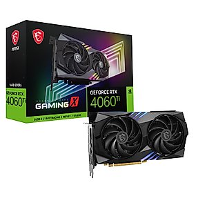 MSI Gaming GeForce RTX 4060 Ti 16GB GDRR6 Extreme Clock: 2655 MHz 128-Bit HDMI/DP Nvlink TORX Fan 4.0 Ada Lovelace Architecture Graphics Card (RTX 4060 Ti Gaming X 16G)
