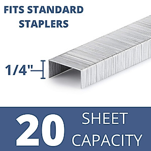 Mr. Pen- Staples for Stapler, 10000 Staples, 1/4 inch Staples, 20 Sheet Capacity (26/6), Standard Staples, Staples Office Supply, Office Staples, Jam Free, Staples Standard, Staples Refill, One Touch