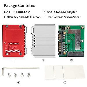 ANDYCINE Magnalium Case for mSATA SSD Compatible for Atomos Ninja V,V+, Ninja Flame, Ninja Inferno, and Shogun Inferno  with mSATA to SATA Adapter