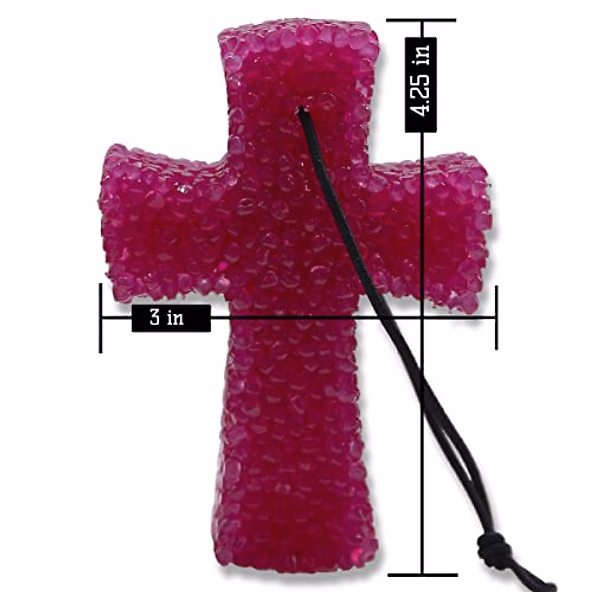 Leather and Lace Scented Freshie 1 Magenta Cross, Lone Star Candles and More, Authentic Aroma of Genuine Leather Mixed with Creamy Vanilla, Air Freshener, Car Freshener Premium Aroma Beads, USA Made