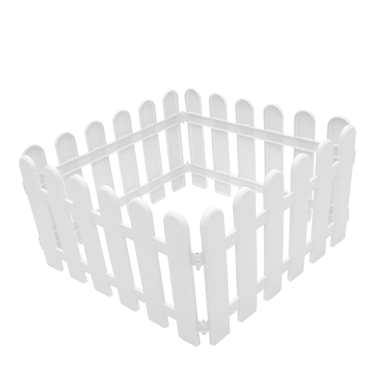 4pcs The Fence Outdoor Decoration Decorative Fences Outdoor Fence Patio Fence Tree Fence Fencing for Yard Garden Edging Dog Fence Outdoor Flower Bed Round Head Campus White Plastic