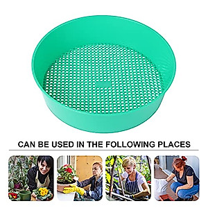 YARDWE Plastic Garden Riddle Sieve Mesh Sand Sieve Bonsai Gardening Tool Seeder Tool