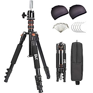 GEX 59" Mannequin Tripod Multifunction Stand Canvas Block Training Doll Manikin Head Wig Stand for Cosmetology Hairdressing (Black)