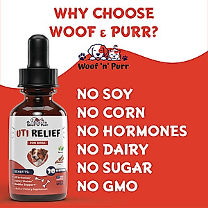 Natural Dog UTI Treatment - Dog UTI - Dog Urinary Tract Infection Treatment - UTI Dog Treatment - Dog UTI Supplement - Dog UTI Cranberry - Dog Cranberry Supplement - 1 fl oz - Bacon Flavor