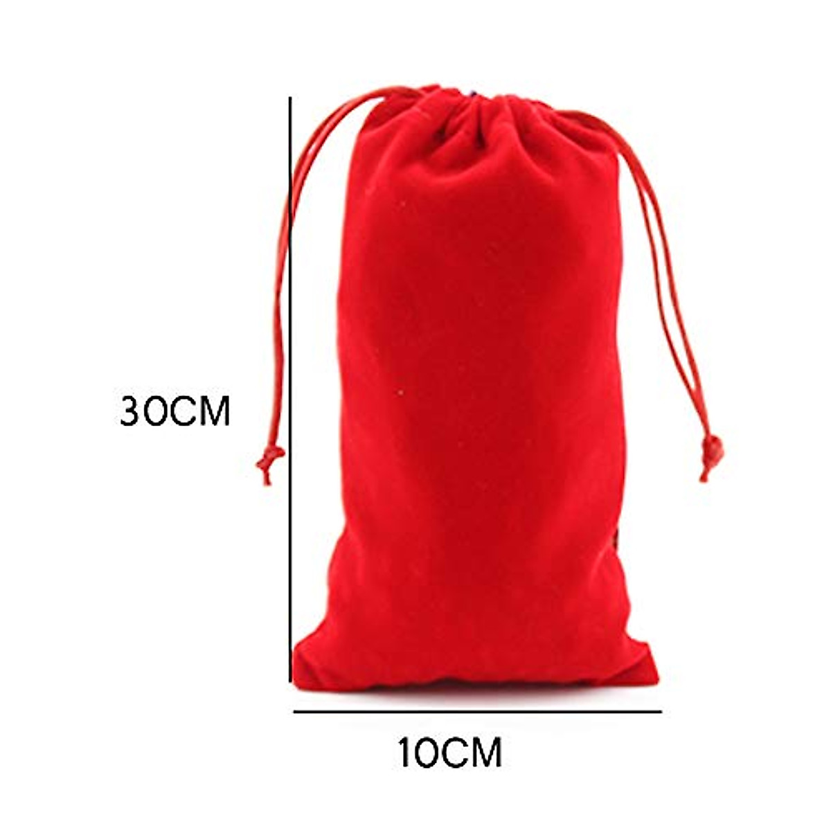 6PCS Red Dust-Proof Drawstring Storage Pouch Bag Reusable Flannel Drawstring Bags Shoe Gifts Jewelry Clothes Storage Pouches Space Saver Organizer For Travel Household (12 x 4 inch, Not Washable)
