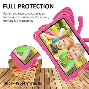 JGY iPad 10 2022 Kid Case iPad 10th Gen 10.9 Pretty Butterfly Case for Kids Girl EVA Foam Full Cover iPad 10 Kids Case with Stand Shockproof Rugged Case for Kids Toddler Boys (Rose)